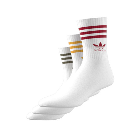 Calzini adidas Crew Sock (3 Paia) White-Olive strata-Preloved yellow ...