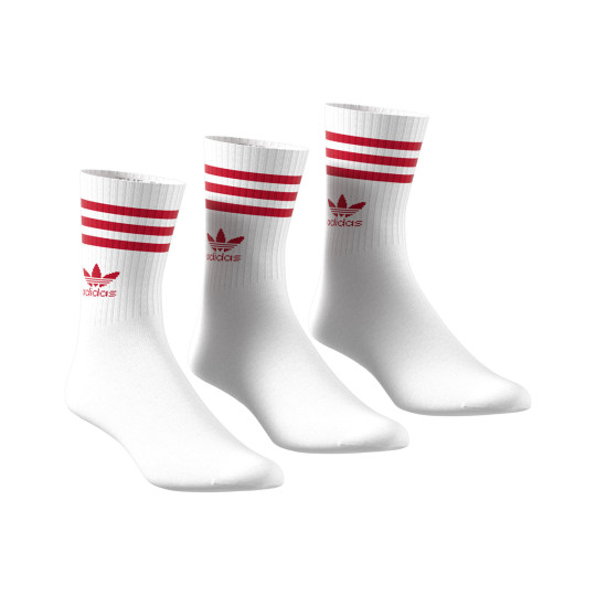 Calzini adidas Crew Sock (3 Paia) White-Better scarlet- Solid grey ...