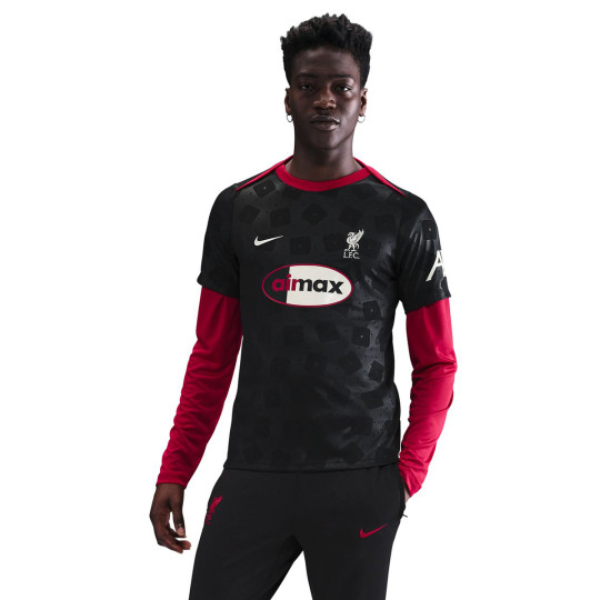 Maglia Nike Liverpool FC Pre-Match 2025-2026 Black-Coconut Milk Full ...
